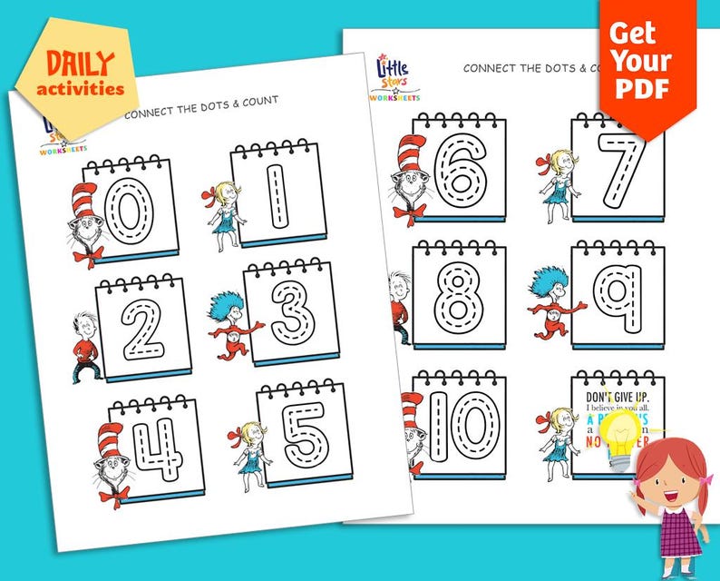 Homeschooling Dr Seuss Counting Printable Worksheet for Toddler Daily ...