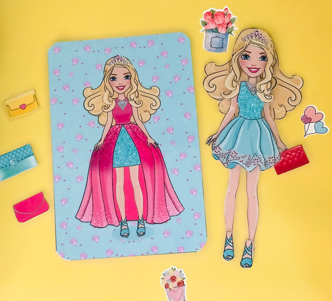 Printable Paper Doll Princess Dress up Play Kit DIY Busy - Etsy