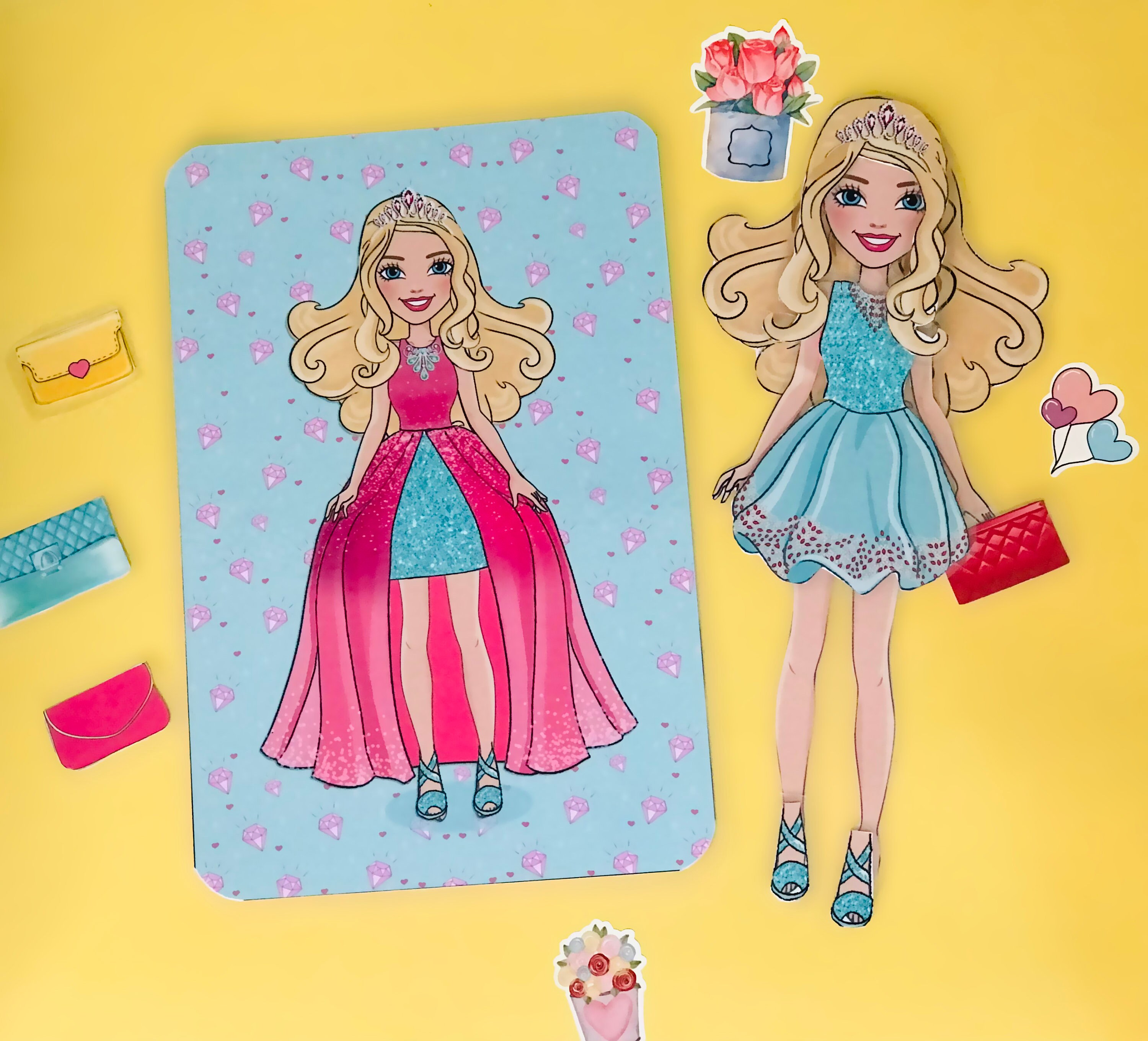 Princess Paper Doll Dress Up, DIY Busy Book, Printable Doll Paper Craft ...