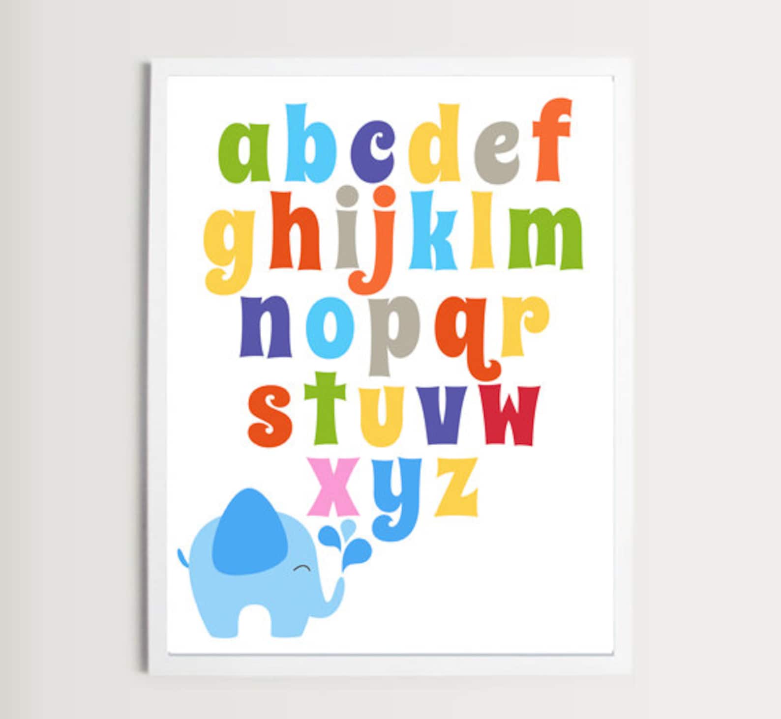 Elephant Alphabet Printable Nursery Wall Art Girl and Boy Room Decor - Etsy