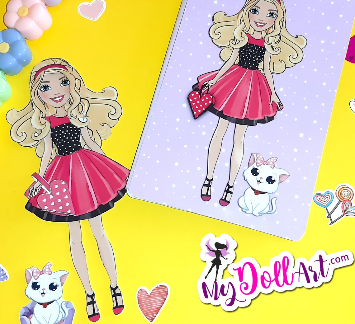 Printable Paper Doll Dress up Play Kit, DIY Busy Book, Doll Paper Craft ...