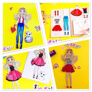 Printable Paper Doll Dress up Play Kit, DIY Busy Book, Doll Paper Craft ...