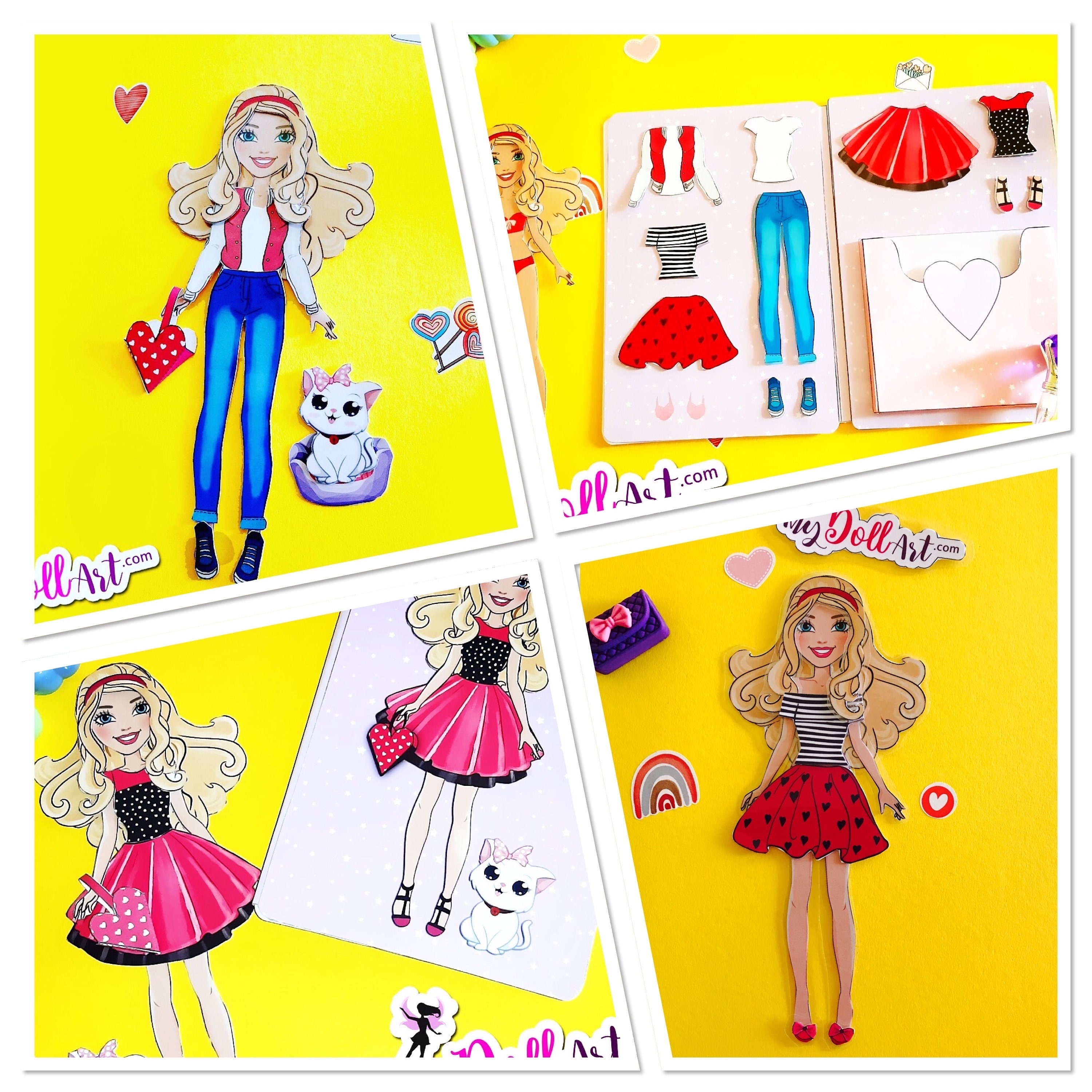 Printable Paper Doll Dress up Play Kit, DIY Busy Book, Doll Paper Craft ...
