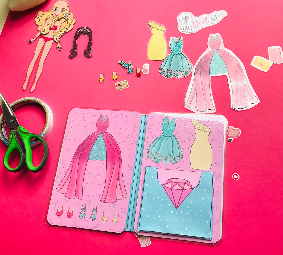 Princess Paper Doll Dress Up, DIY Busy Book, Printable Doll Paper Craft ...