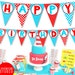 Dr Seuss Birthday Banner - Printable Seuss Decorations -blue and Red ...