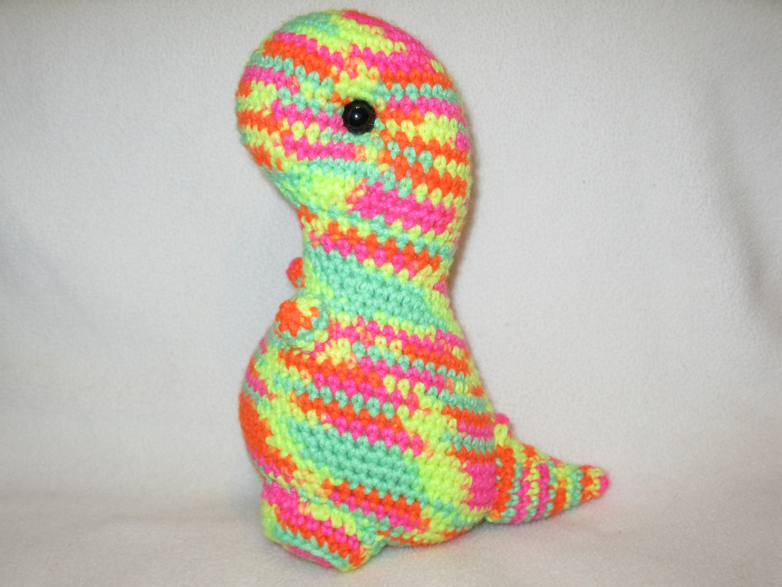 T-rex Plush Amigurumi Neon Pink Orange Yellow and Green | Etsy