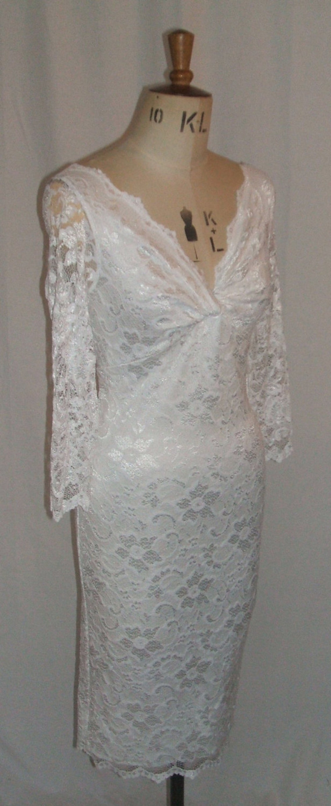 Baylis & Knight Pure White LACE Long Sleeve POLLY Twist Pencil - Etsy