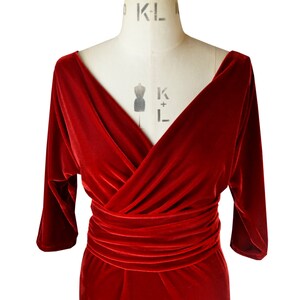 Baylis and Knight Red Ruby Velvet Wrap Dress Elegant Cocktail Chic ...