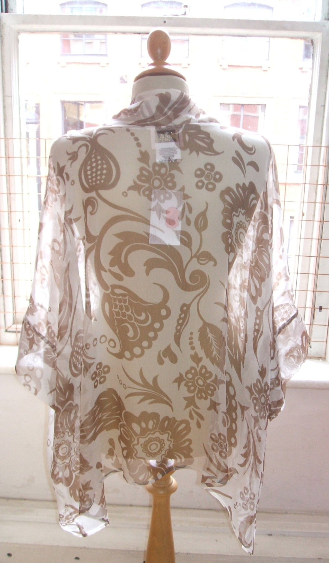 Baylis & Knight Beige Cream SILK Mid Length KIMONO Jacket - Etsy