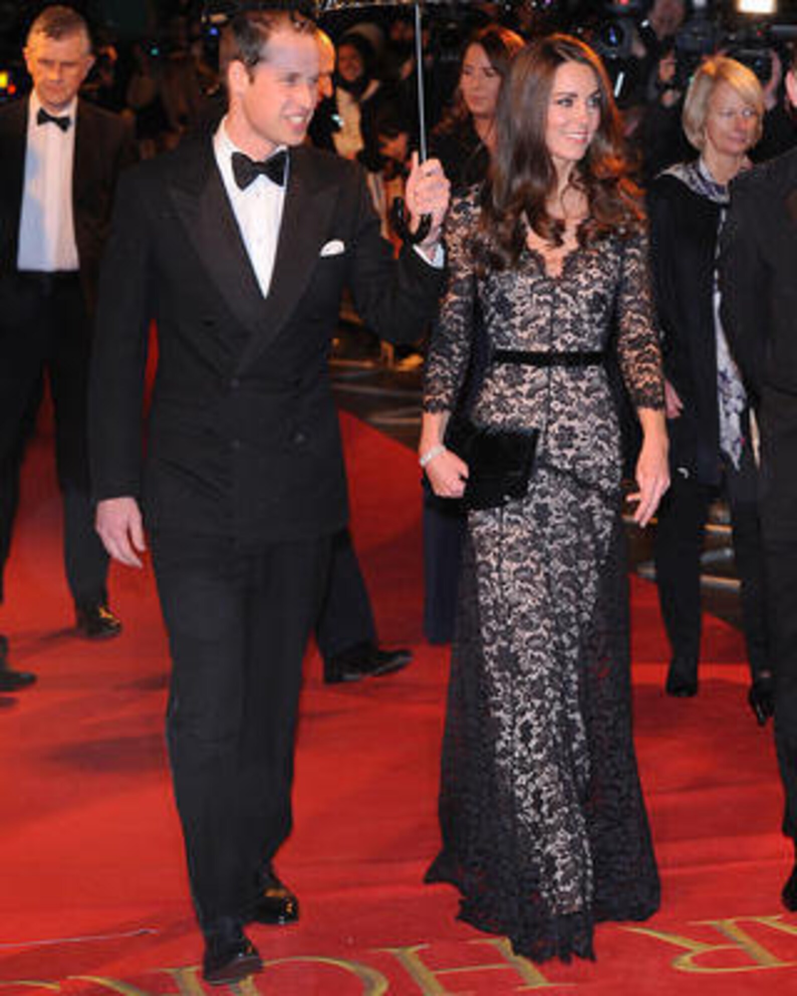 Baylis & Knight Blue Nude LACE Princess Kate Middleton Long Sleeve MAXI ...