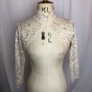 Baylis & Knight Caffe Latte High Button Neck Scalloped Lace Wedding ...