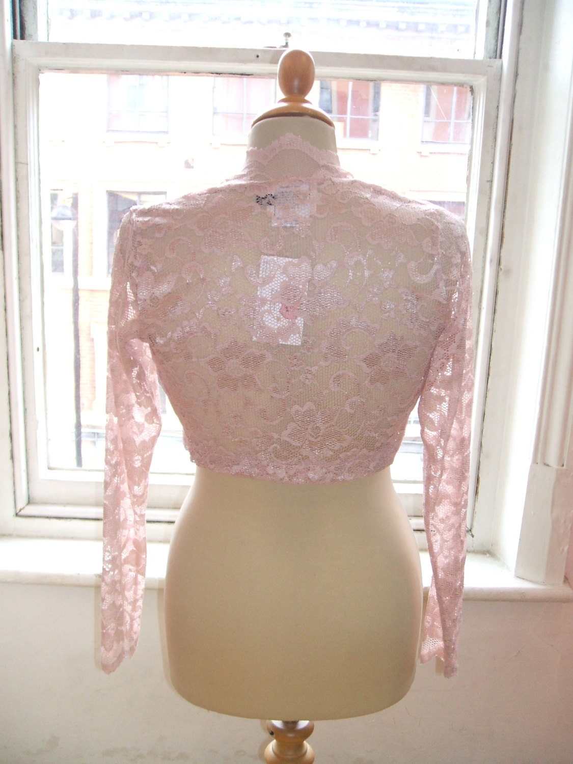 Baylis & Knight Pale Blush Baby Pink French Lace Cropped Long - Etsy UK