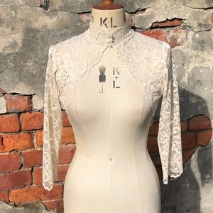 Baylis & Knight Caffe Latte High Button Neck Scalloped Lace Wedding ...