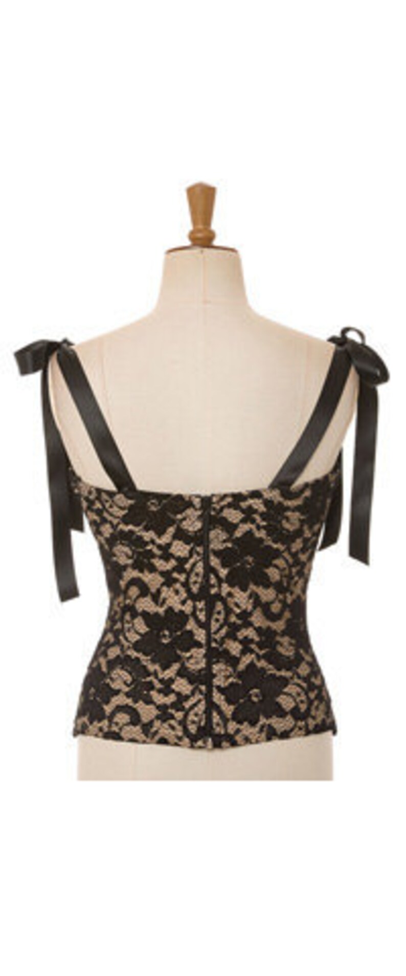 Baylis And Knight Black Nude French Lace Tina Ribbon Tie Boned Etsy