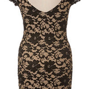 Baylis & Knight Black Nude LACE POLLY Twist Pencil Wiggle Dress ...