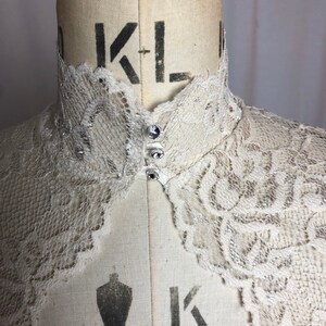 Baylis & Knight Caffe Latte High Button Neck Scalloped Lace Wedding ...
