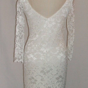 Baylis & Knight Pure White LACE Long Sleeve POLLY Twist Pencil Wiggle ...