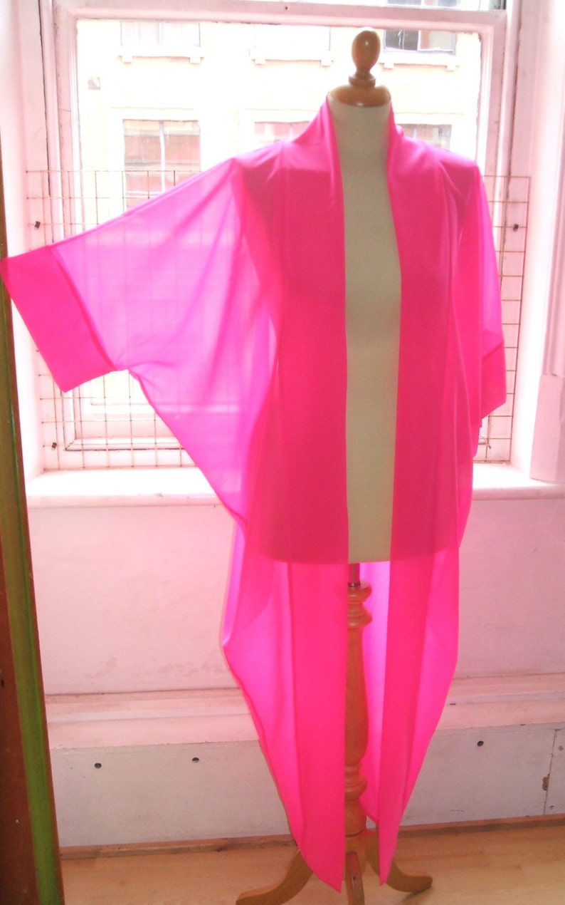 Buy Baylis & Knight Hot Pink Chiffon LONG Maxi KIMONO Jacket Online in ...