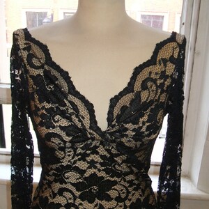 Baylis & Knight Black Nude LACE POLLY Twist Pencil Wiggle Dress ...