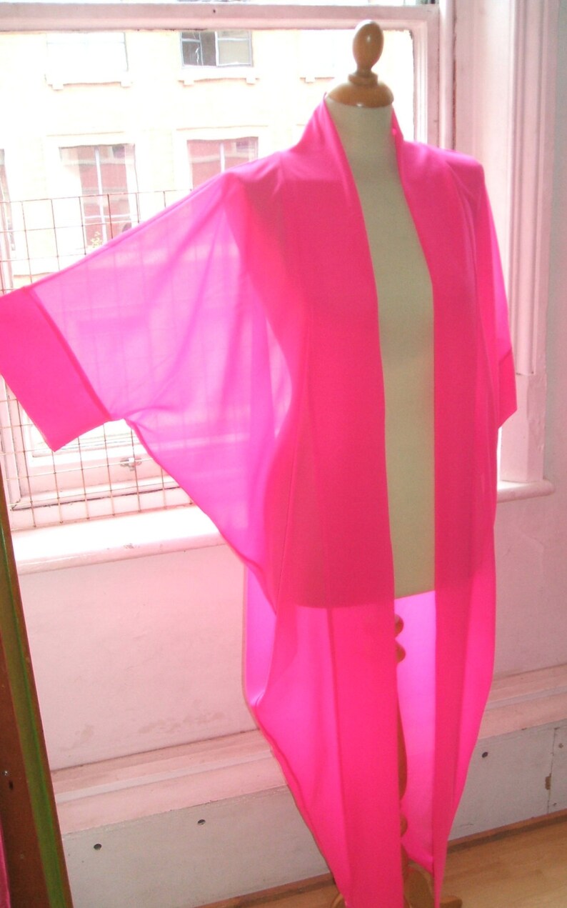 Buy Baylis & Knight Hot Pink Chiffon LONG Maxi KIMONO Jacket Online in ...