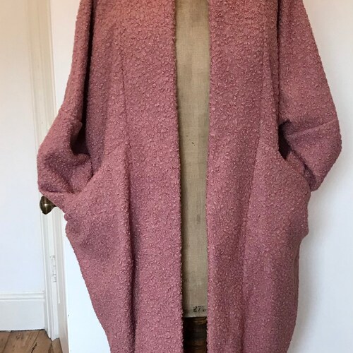 Dusky Pink Oversized Duster Coat Coatigan With Pockets Baylis - Etsy