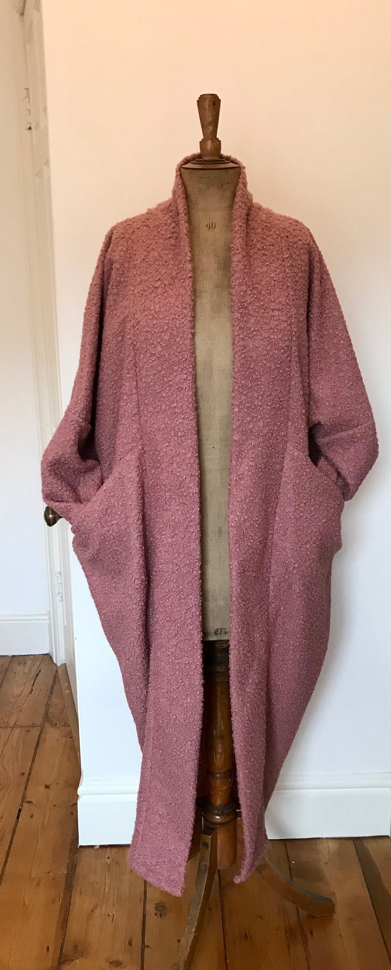 Dusky Pink Oversized Duster Coat Coatigan With Pockets Baylis and ...