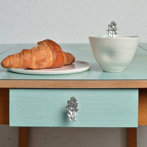 Oak Leaf Pewter Cabinet Handle: Handmade Kitchen Cupboard Knob - Etsy
