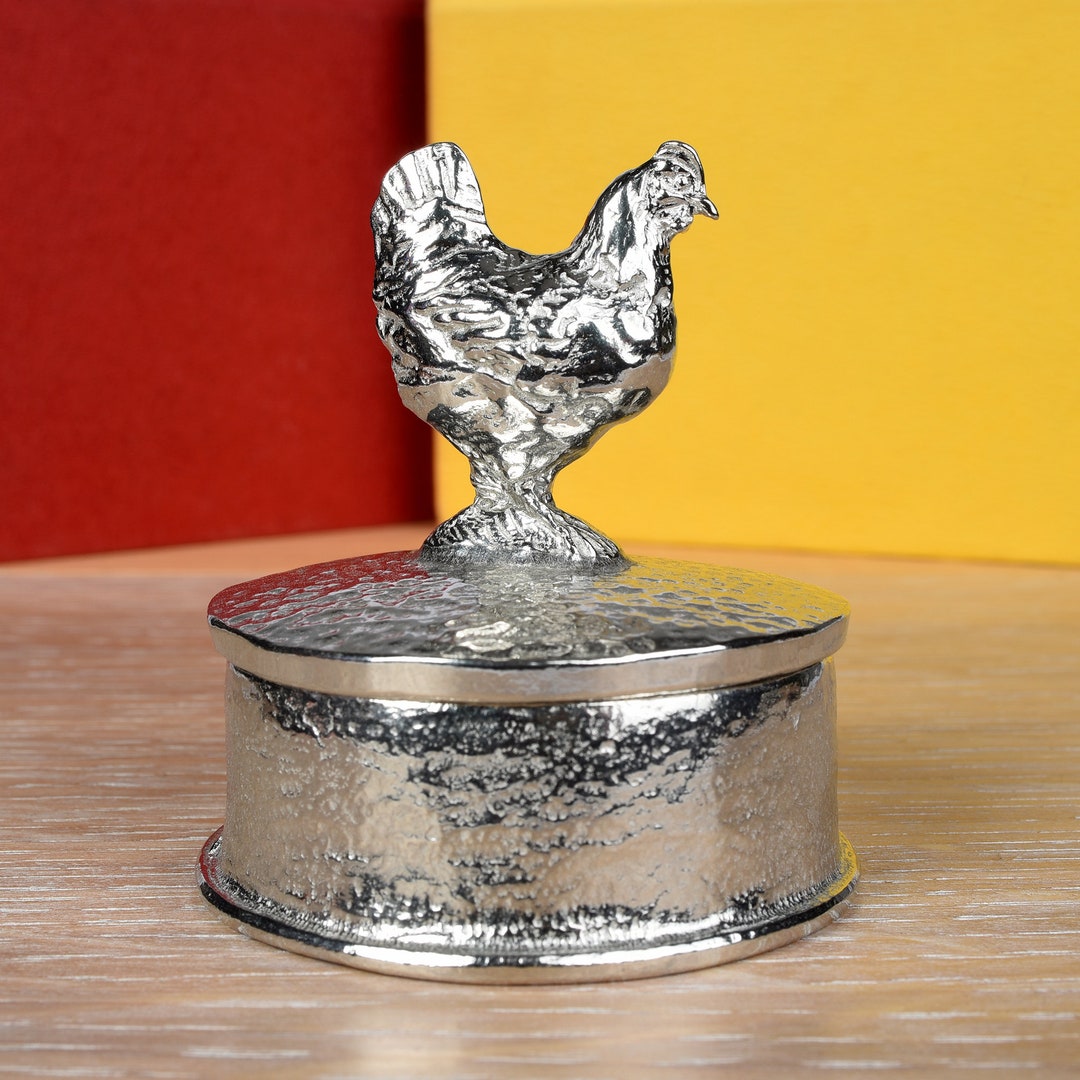 Chicken Personalized Pewter Trinket Box - Hen Gifts Engraved With Your ...
