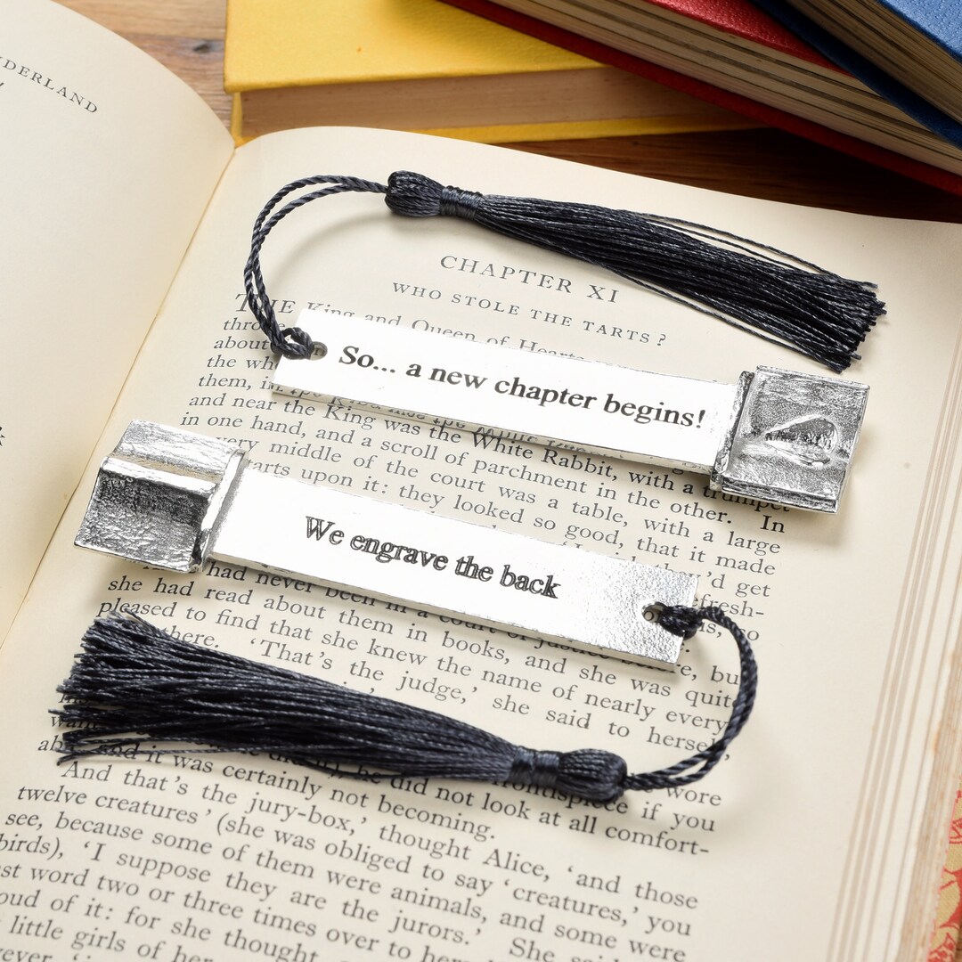 Personalized Pewter Bookmark: Engraved New Chapter Gift - Etsy UK
