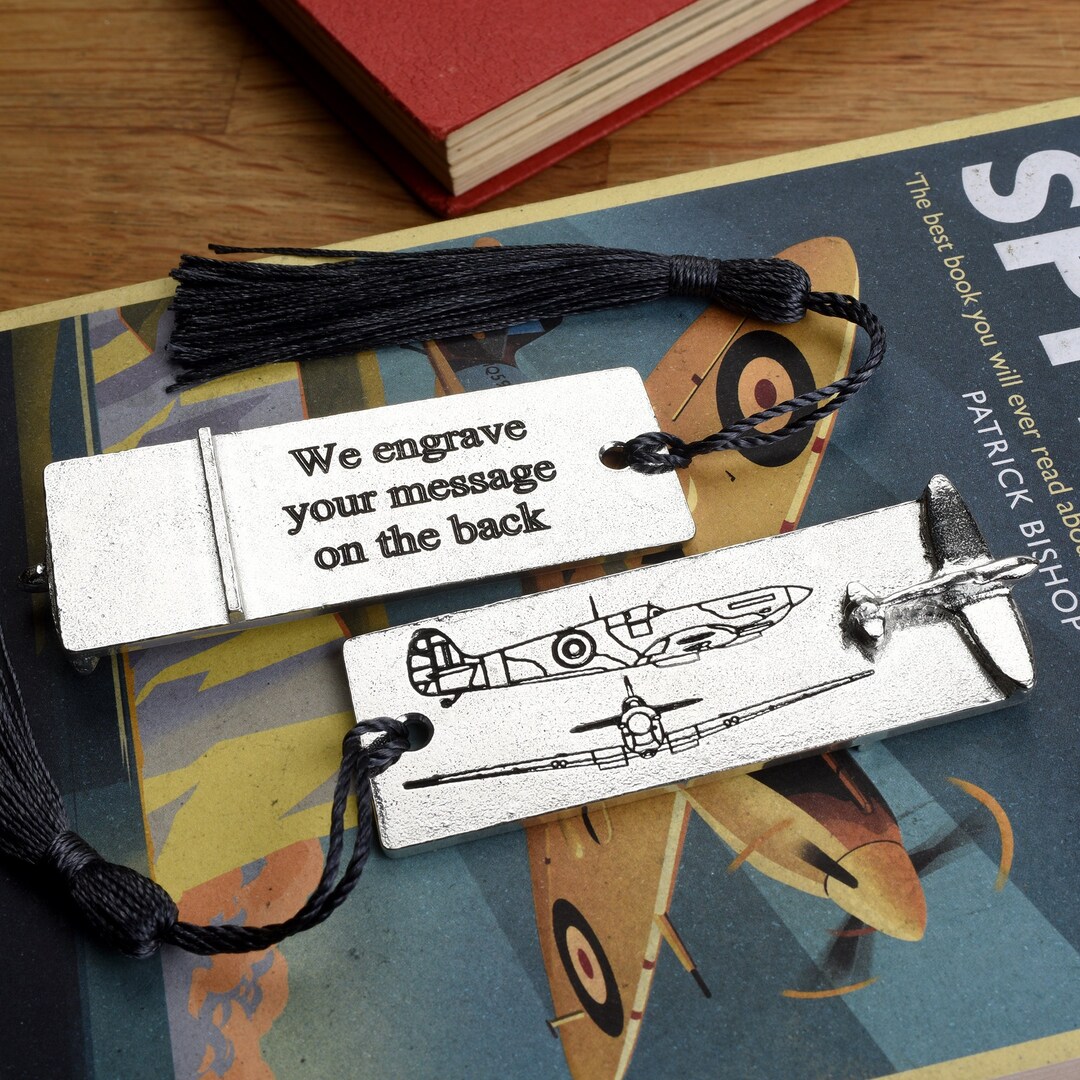 Personalized Spitfire Pewter Bookmark: Engraved Airplane Gift - Etsy