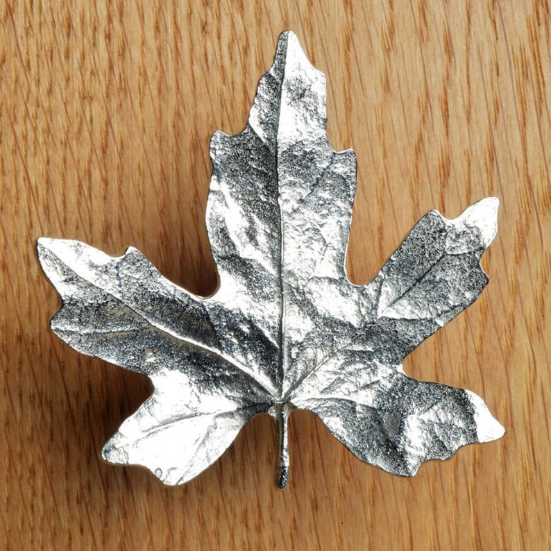 Solid Pewter Maple Leaf Drawer Pull Knob Cabinet Handle - Etsy UK