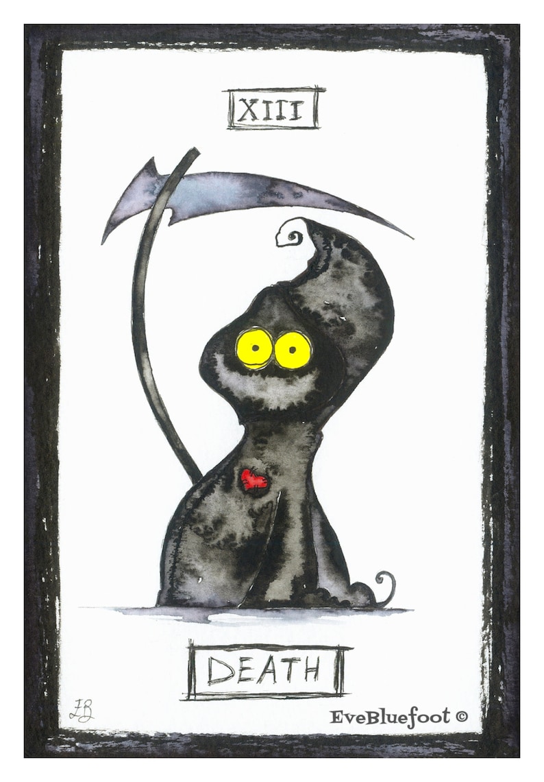 Limited Edition Death Tarot Card Fine Art Print Whimsy Death - Etsy