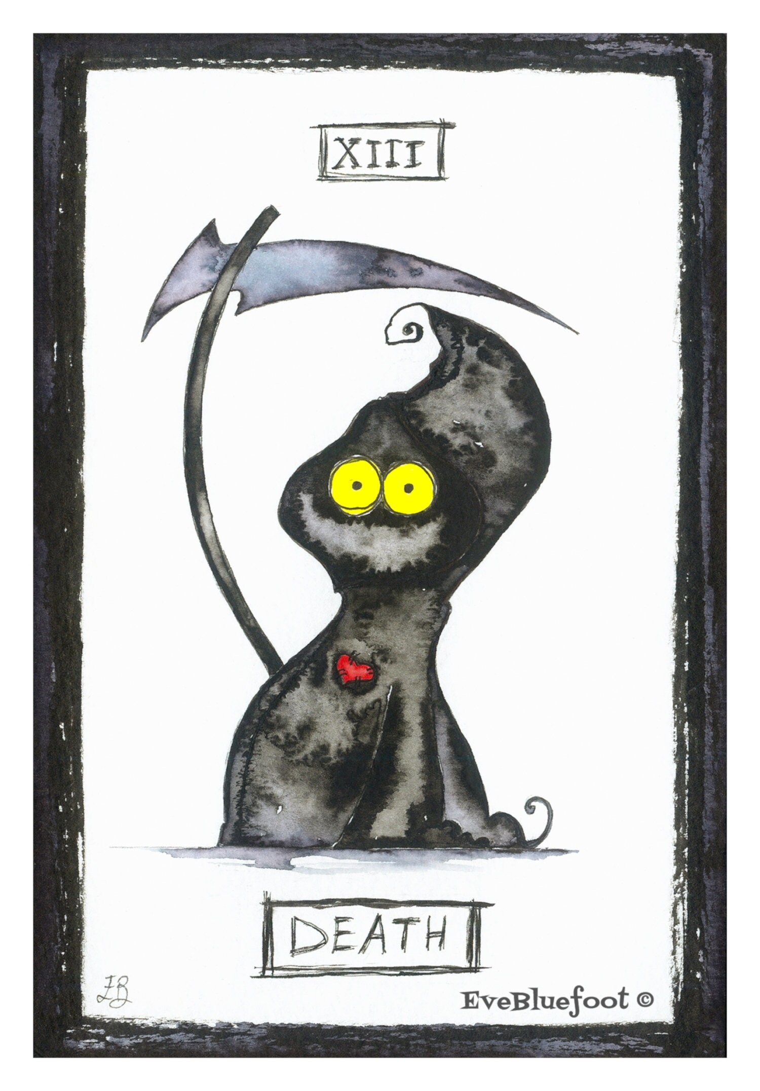 Limited Edition Death Tarot Card Fine Art Print Whimsy Death - Etsy