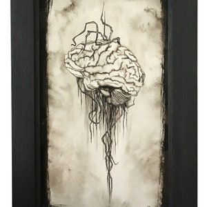Human Brain Painting Original Framed Painting Dark Brain - Etsy
