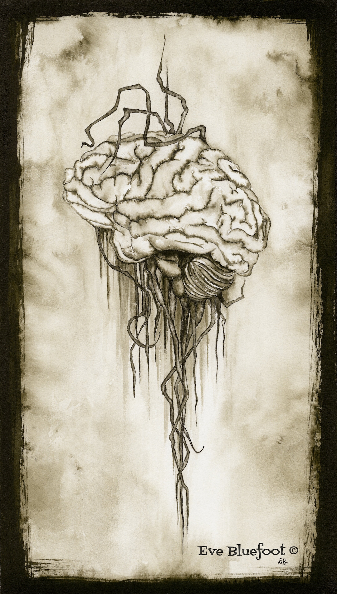 Poisonous Brain Illustration Human Brain Drawing Anatomy - Etsy