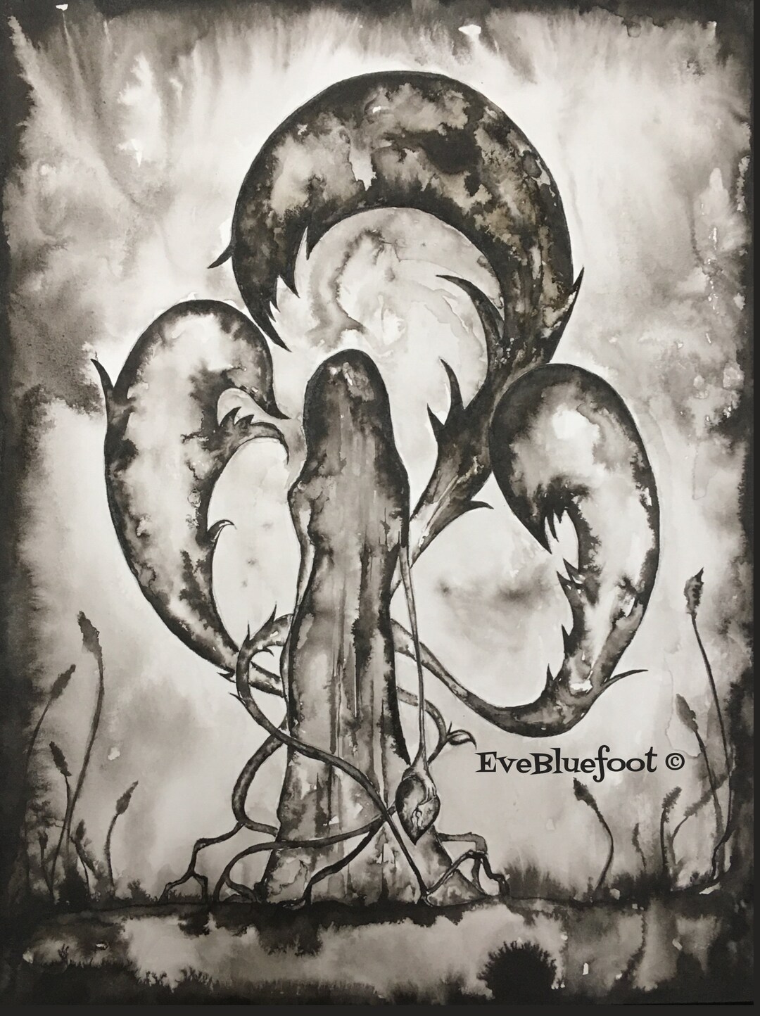 Inner Monsters Fine Art Print, Goth Art, Goth Illustration, B&W Evil ...