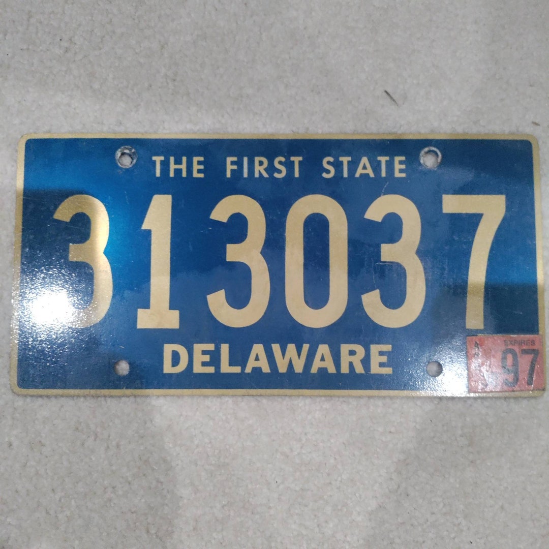 Vintage Delaware License Plate - Etsy