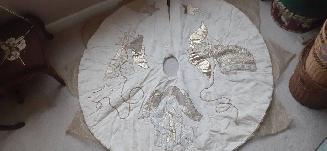 Vintage Handmade Angel Tree Skirt - Etsy
