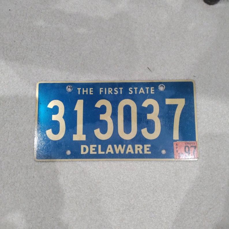 Vintage Delaware License Plate - Etsy