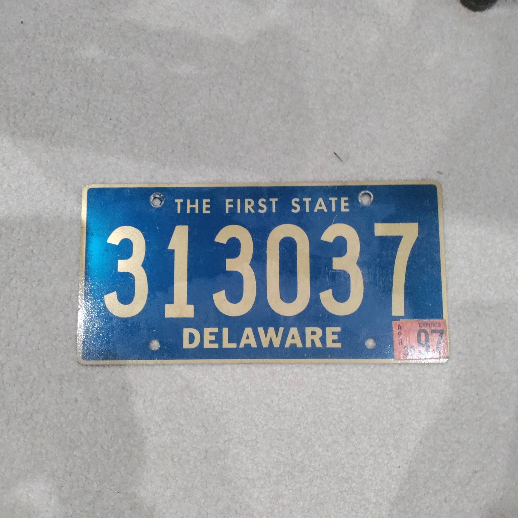 Vintage Delaware License Plate - Etsy