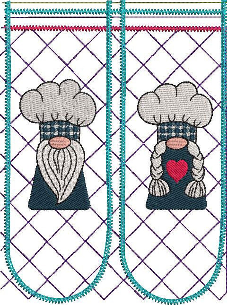Gnome Kitchen Embroidery Digital Design Skillet Pan Handle Sleeve Pot ...