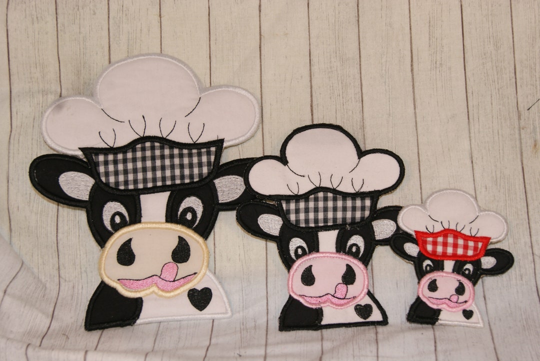 Cow Chef APPLIQUE Machine Embroidery Design 3 Sizes - Etsy