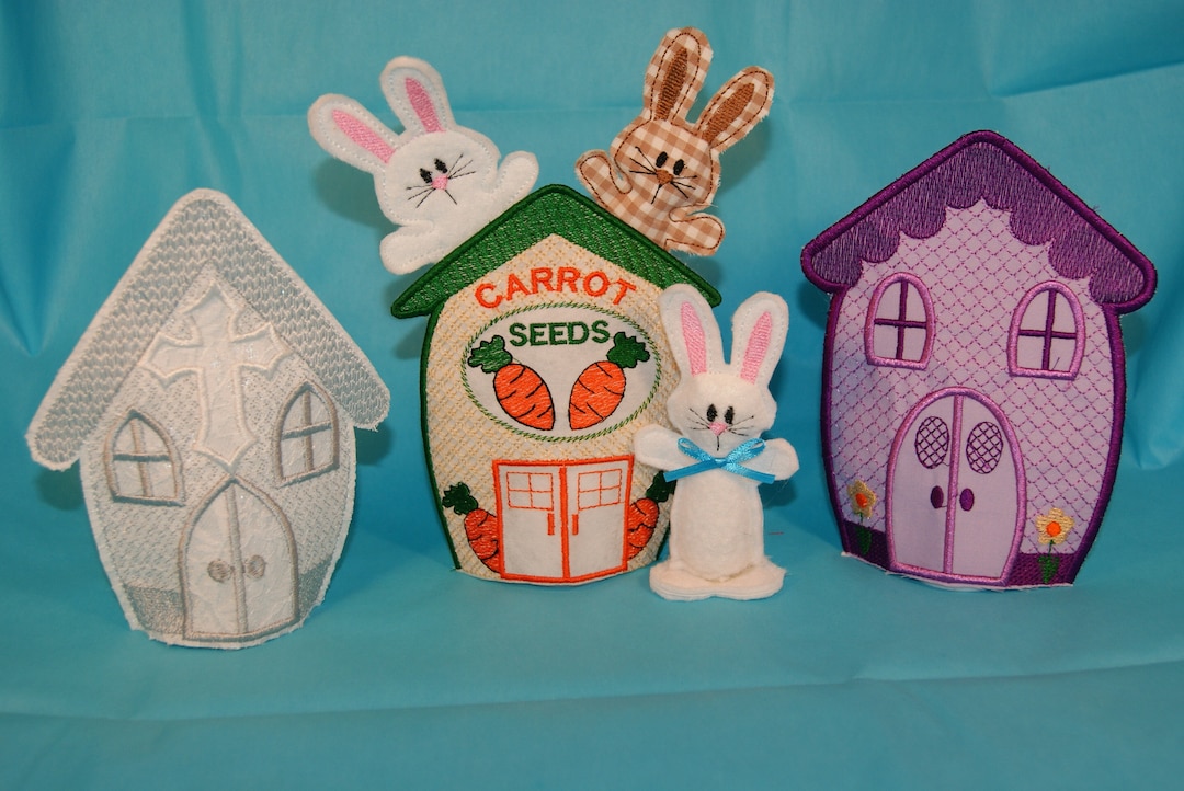 ITH Bunny Village House Cottage Set for Tea Light Covers for Both Sizes ...