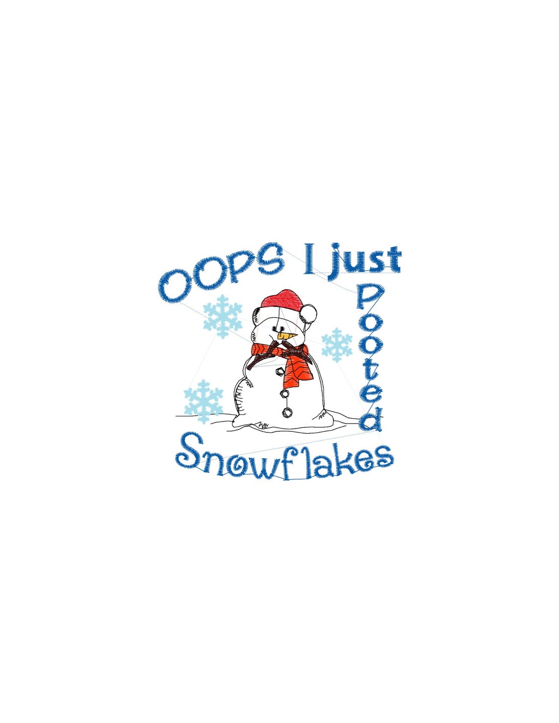 Snowman Toilet Paper Embroidery Design Pooted OOPS I Just Pooted ...