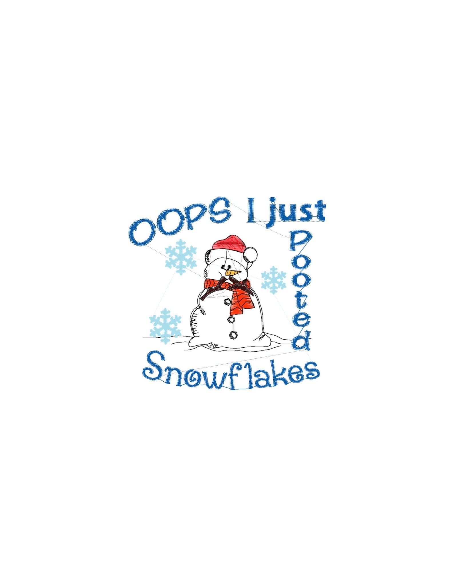 Snowman Toilet Paper Embroidery Design Pooted OOPS I Just Pooted ...