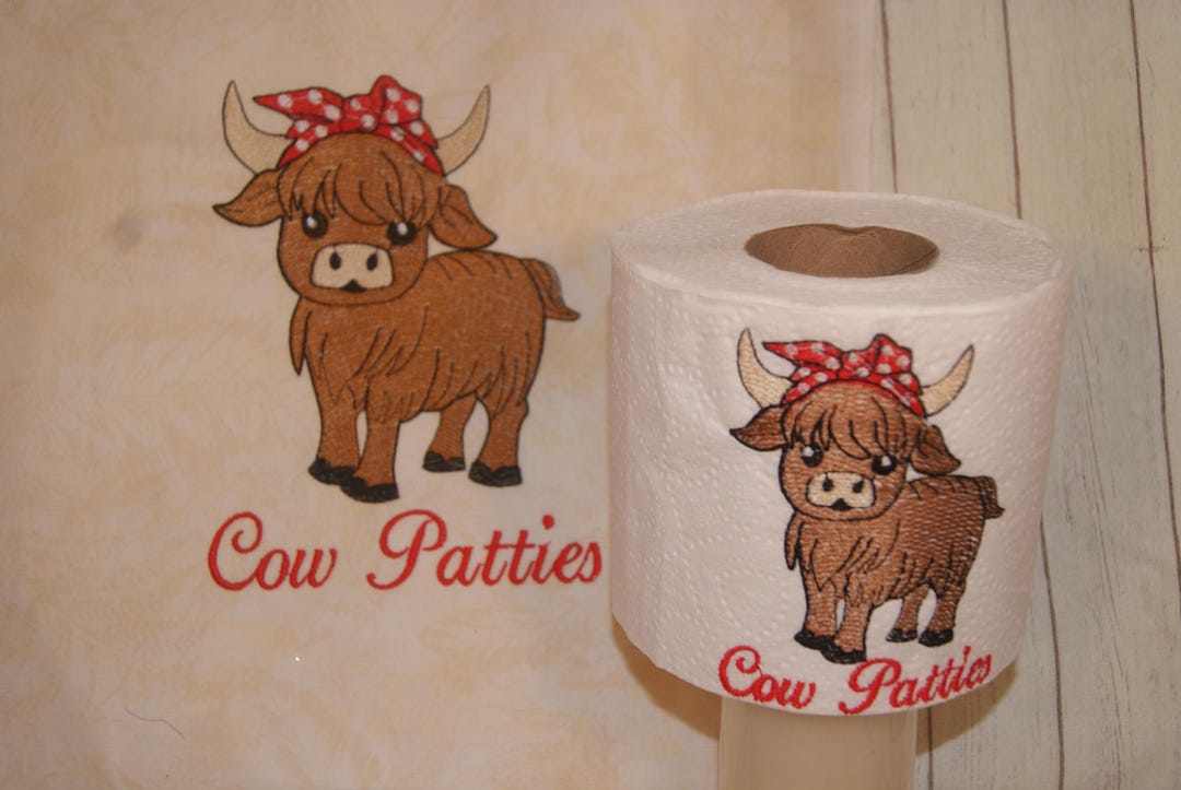 Highland Cow Patties Toilet Paper Embroidery Design Digital Download ...