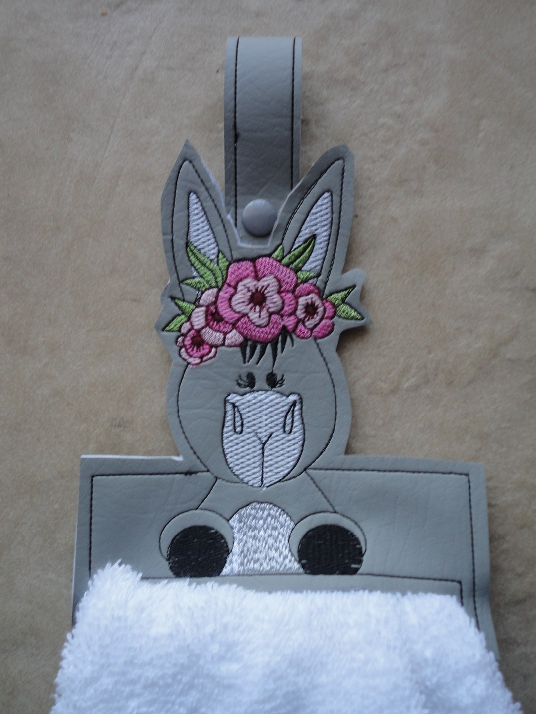 Towel Holder Donkey Floral Crown Towel Holder Topper Jenny Face Head - Etsy