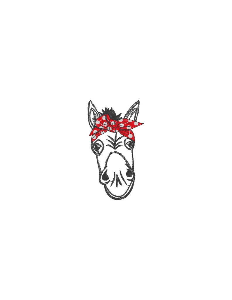 Donkey Head Face With Bandana Headband Hanky Hankerchief - Etsy