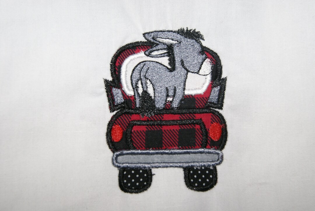 Donkey Truck Red Pick up Applique Embroidery Digital Design 4x4 5x7 - Etsy