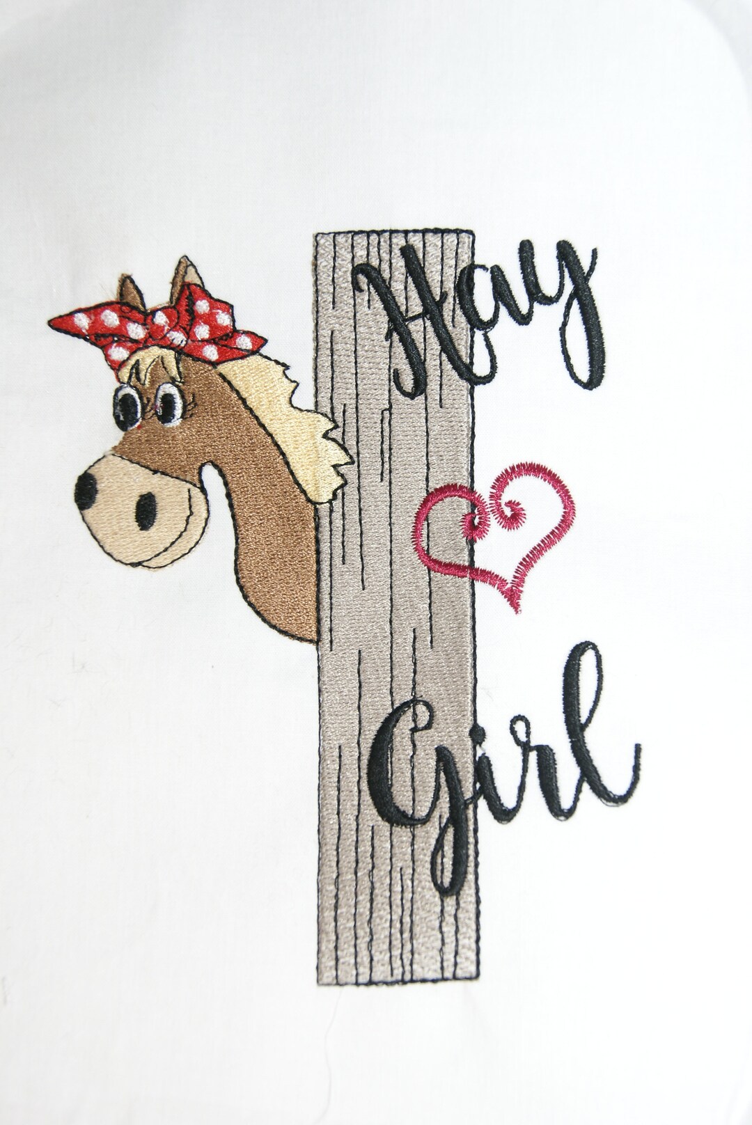 Horse Hay Girl Hay Bandana Headband Hanky Hankerchief Filled Embroidery ...